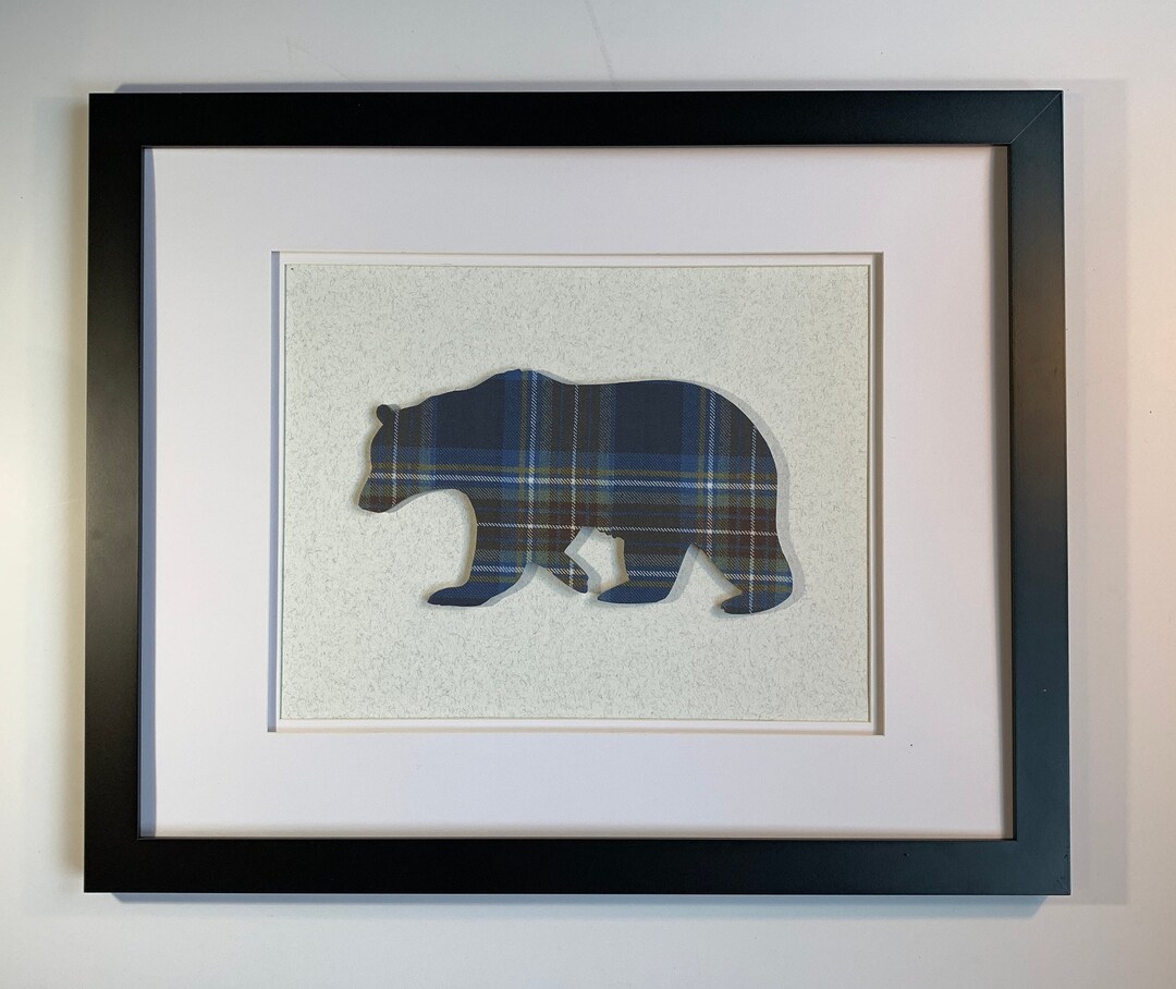 Framed Bear Art, Mountain Bear Wall Hanging, Cabin or Mountain Decor ...