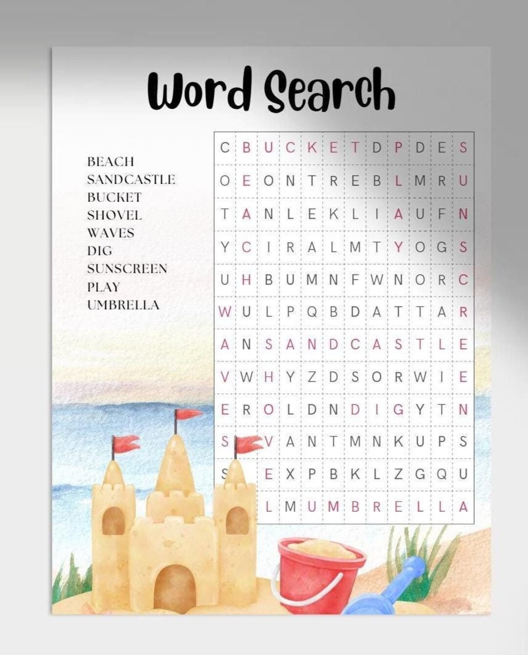 Editable Summer Word Searches for Kids - Etsy Australia