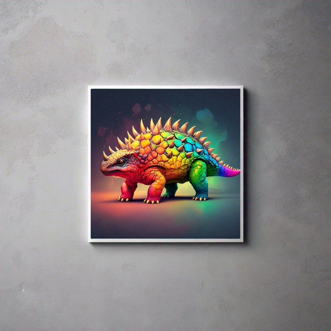 Colorful Ankylosaurus Dinosaur Printable - Etsy