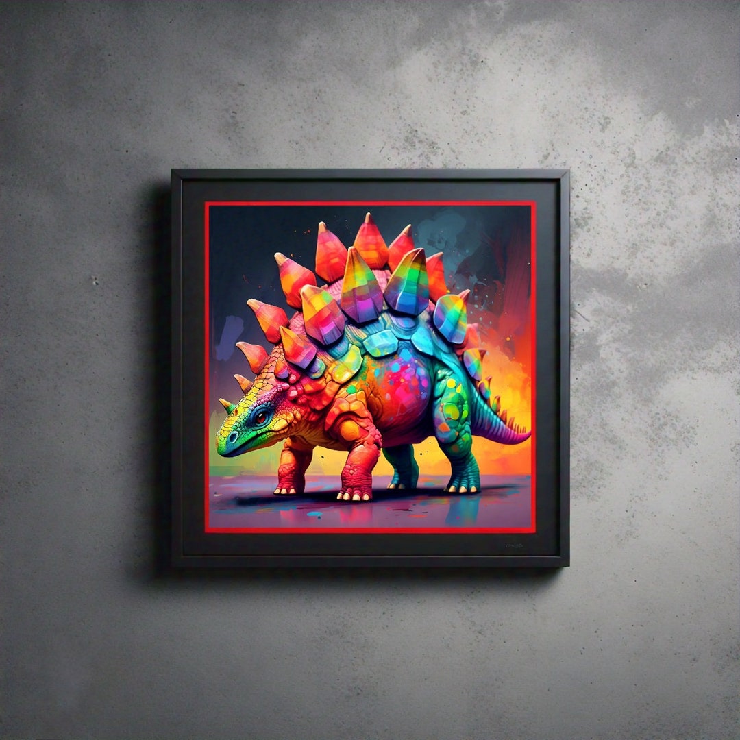 Colorful Stegosaurus Dinosaur Printable - Etsy