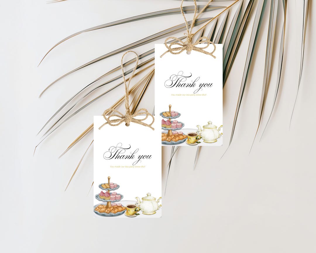 Vintage Tea Party Favor Tag Printable for Spring Theme Party Thank You ...