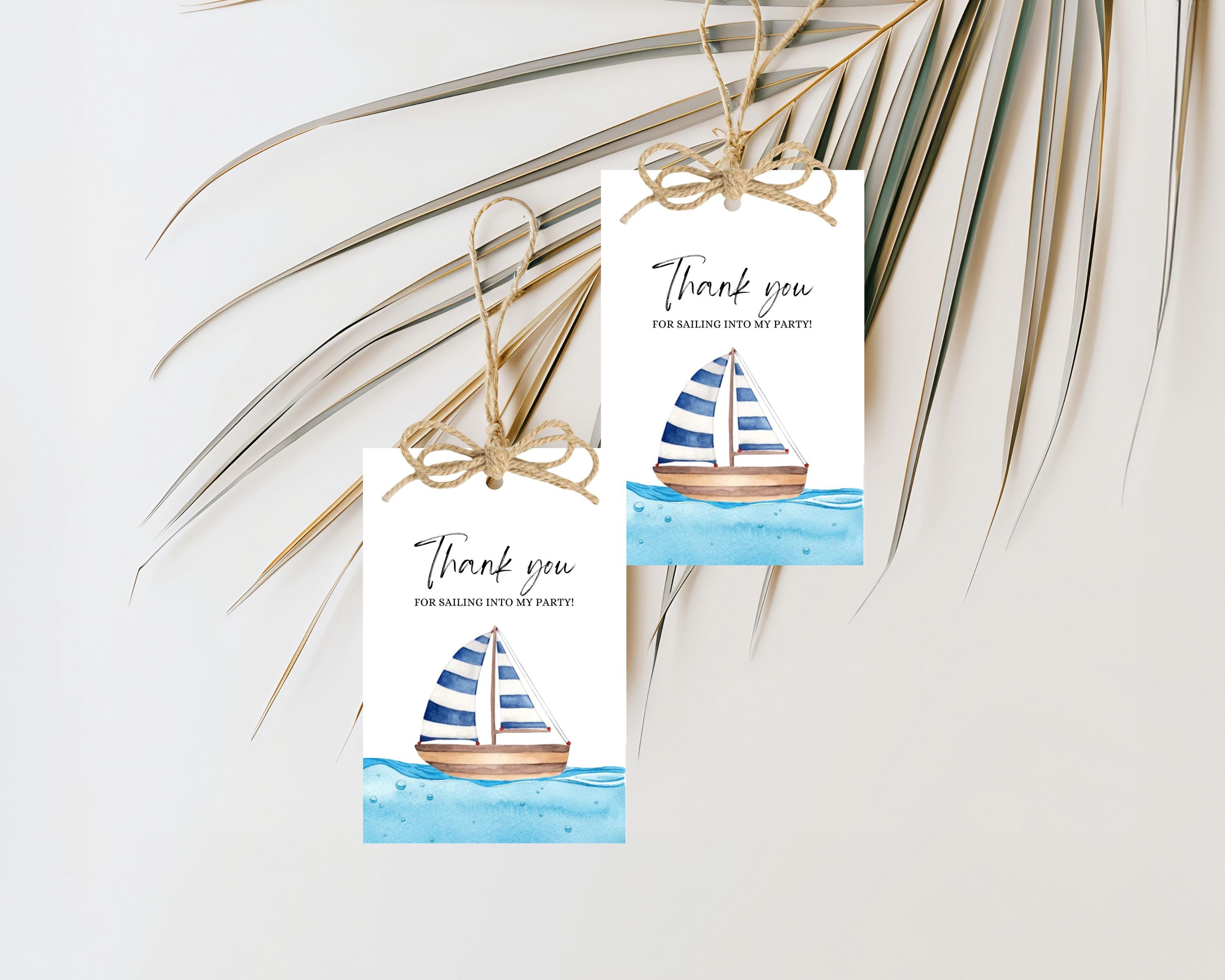 Nautical Party Favor Tag Printable for Marine Theme Party Thank You Tag ...
