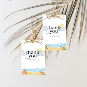 Beach Party Favor Tag Printable for Summer Theme Party Thank You Tag ...