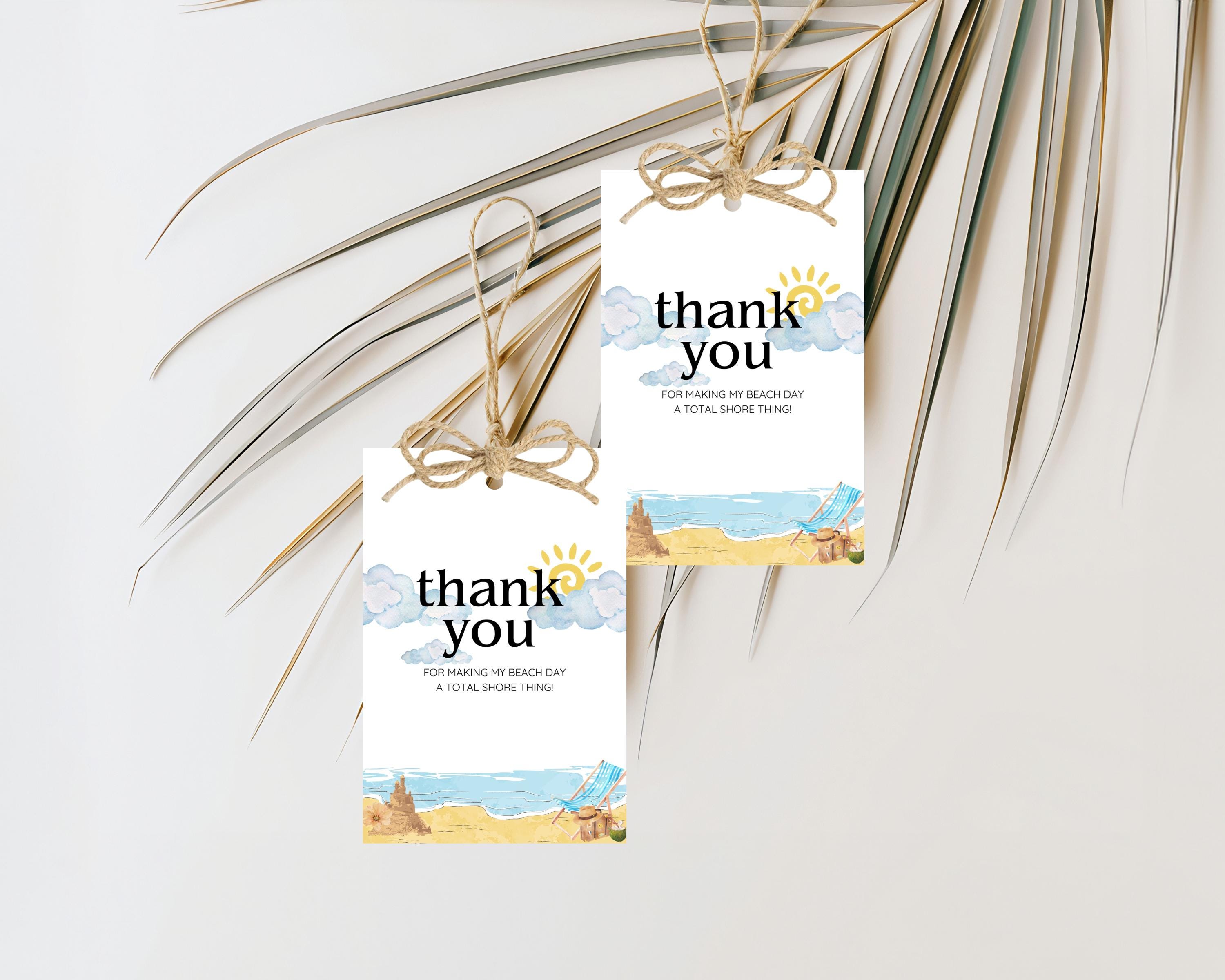 Beach Party Favor Tag Printable for Summer Theme Party Thank You Tag ...