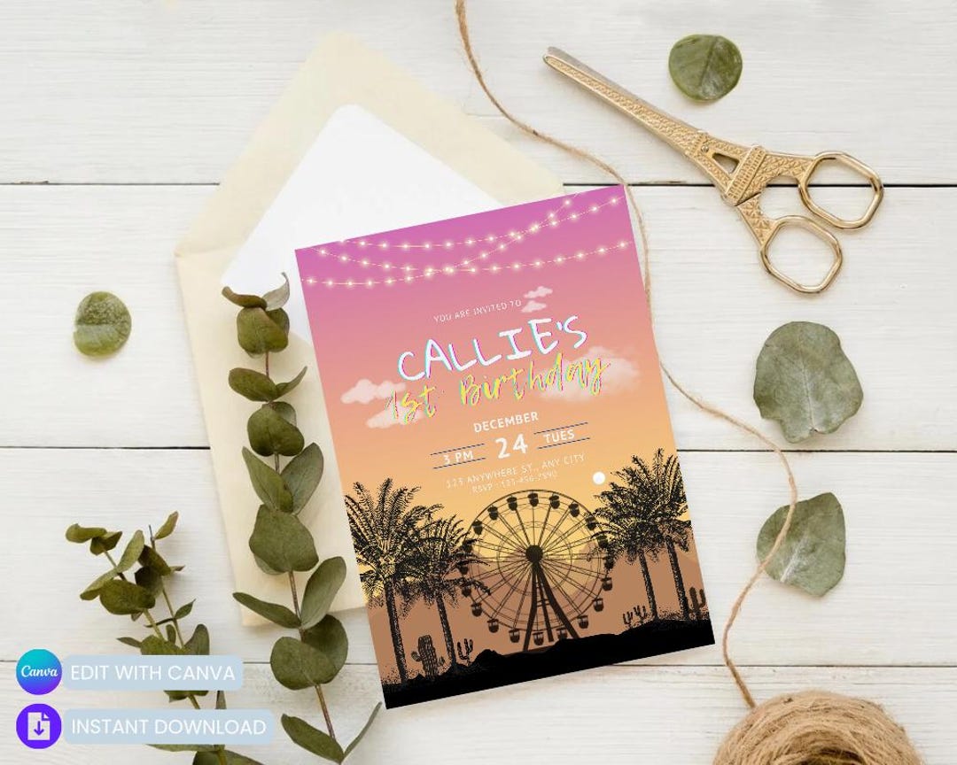 Music Festival Invitation Template Music Festival Themed Birthday ...