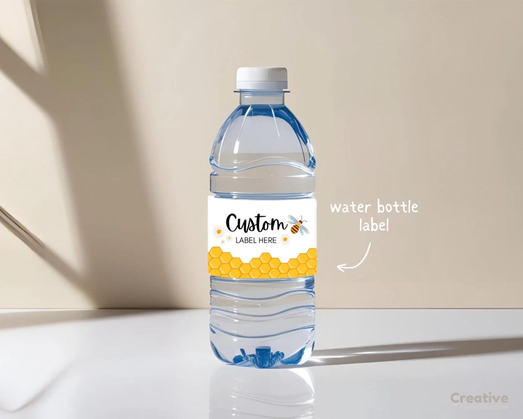 Bee Party Bottle Label Template for Honeybee Theme Birthday Party Water ...