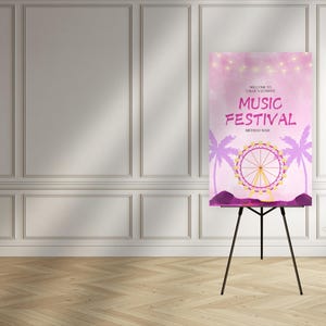 Music Festival Welcome Sign Template for Music Fest Themed Birthday ...