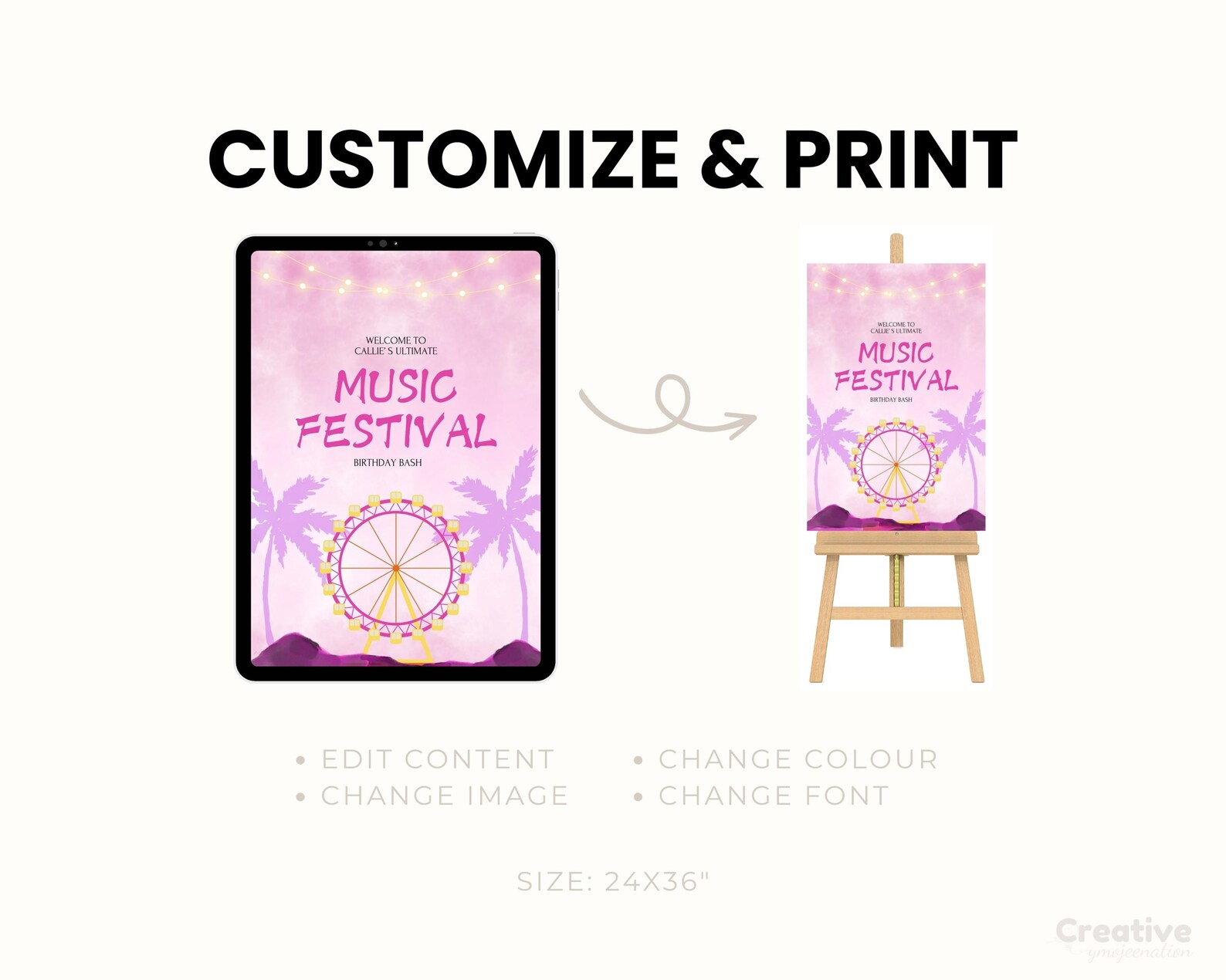 Music Festival Welcome Sign Template for Music Fest Themed Birthday ...