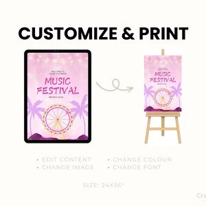 Music Festival Welcome Sign Template for Music Fest Themed Birthday ...
