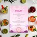 Music Festival Drink Menu Template for Festival Theme Birthday Party ...