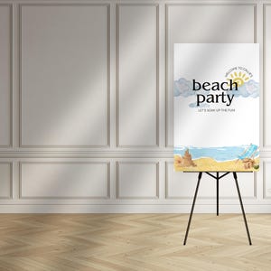 Beach Party Welcome Sign Template for Summer Theme Birthday Easel Sign ...