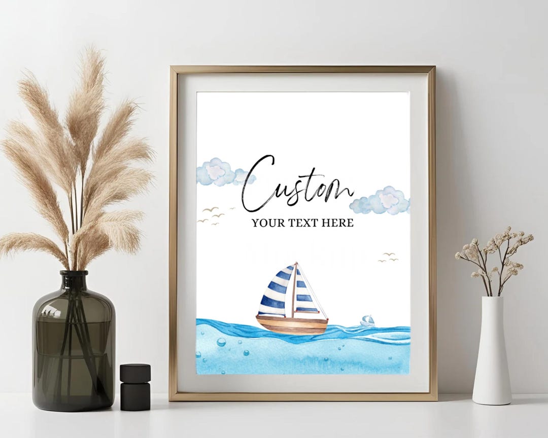 Nautical Birthday Party Custom Sign Template for Sailboat Theme ...
