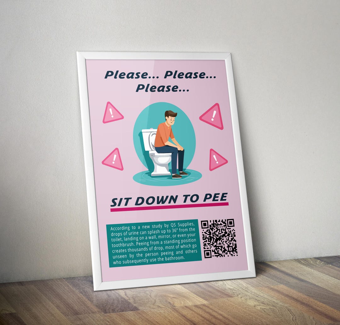 Please Sit Down to Pee Poster - Etsy