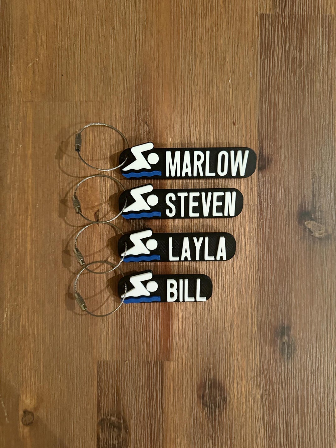 Personalised Swim Team Name Tag - Backpack Tag - Kids Name Tag - Sports ...