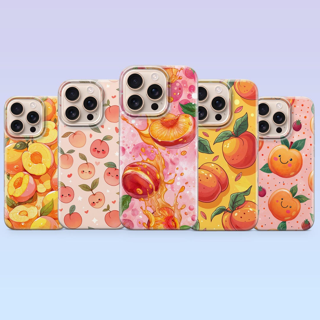 Aesthetic Peach Phone Case Summer Fruit Cover for iPhone 16pro, 15, 14 ...