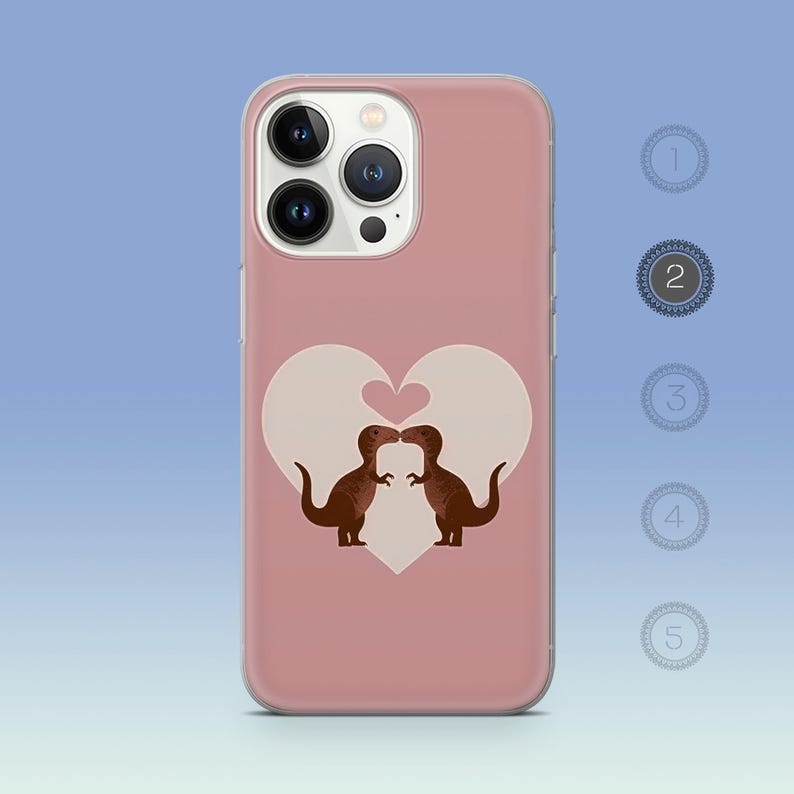 Cute Dino Phone Case Cartoon T-rex A Cover for iPhone 15pro, 14, 13, 12 ...