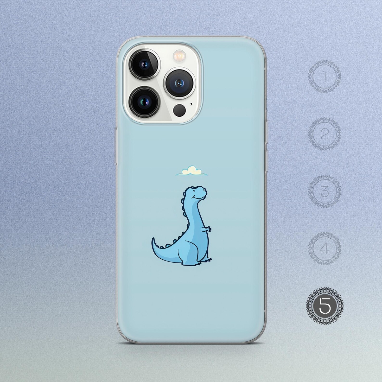 Cute Dino Phone Case Cartoon T-rex A Cover for iPhone 15pro, 14, 13, 12 ...