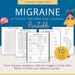 Migraine Tracker Printable Migraine Journal Headache Log Chronic Pain ...