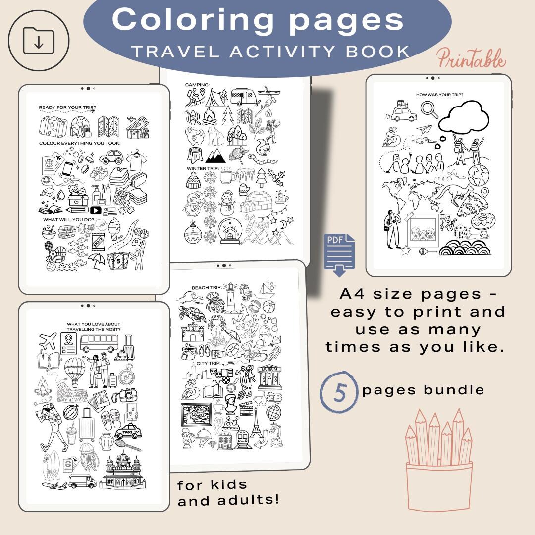 Coloring Pages Printable Activity for Kids Coloring for Adults Gift ...