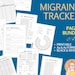 Migraine Tracker Printable Migraine Journal Headache Log Chronic Pain ...