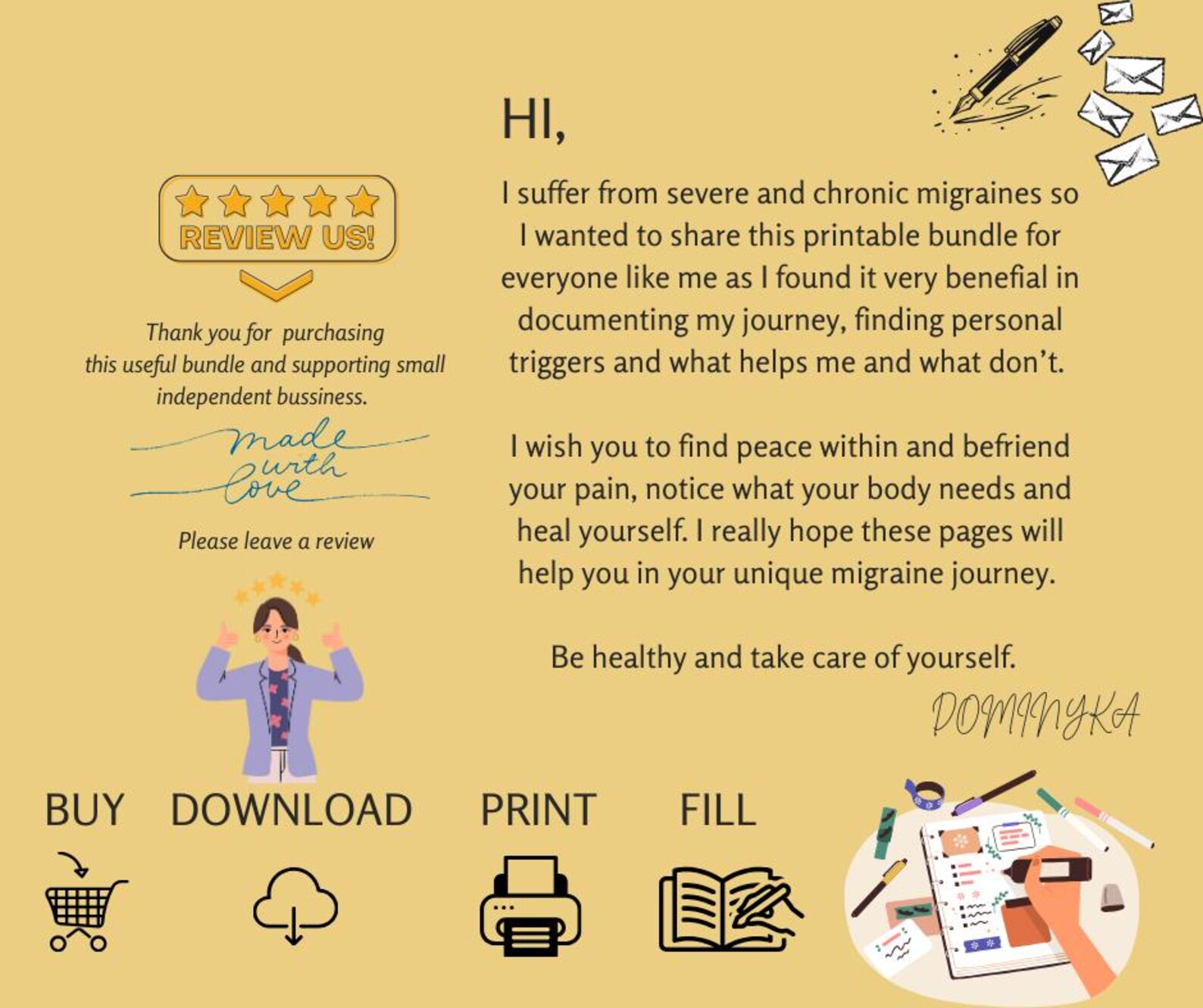 Migraine Tracker Printable Migraine Journal Headache Log Chronic Pain ...