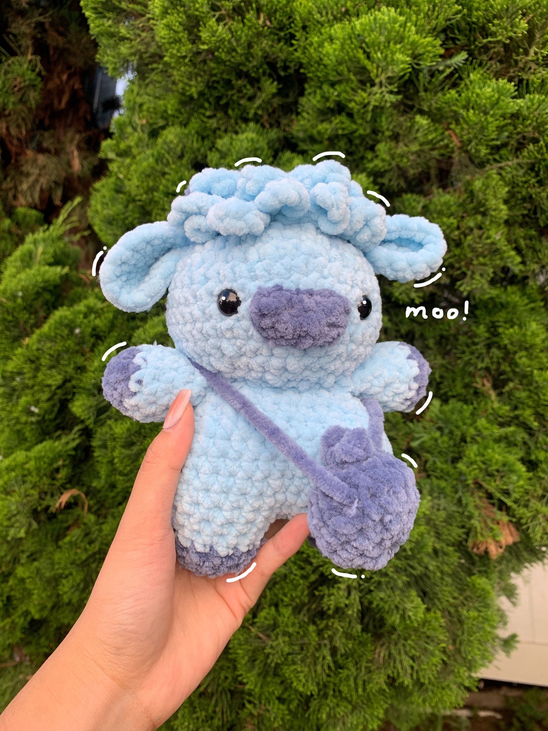 Crochet Blueberry Cow Plushie - Etsy