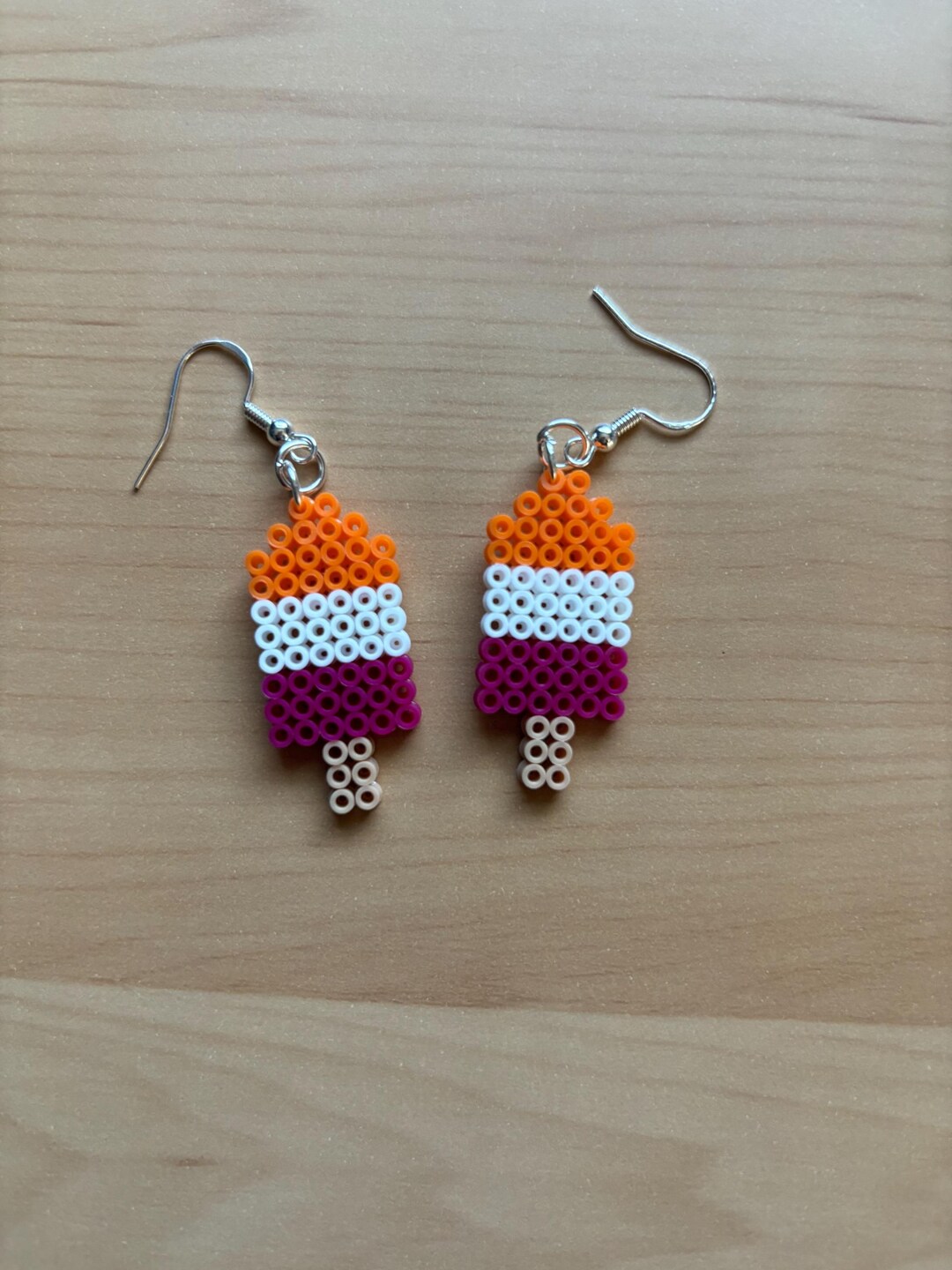 Pride Flag Popsicle Earrings, Mini Perler Bead Earrings, Hypoallergenic ...