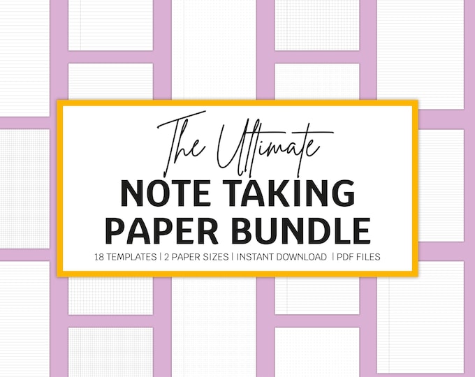 Grid Note-taking Paper Printable Pack | Note Paper | Printables for ...