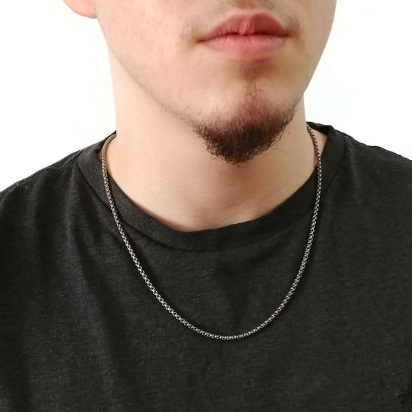 Mens Box Chains Necklace - Etsy