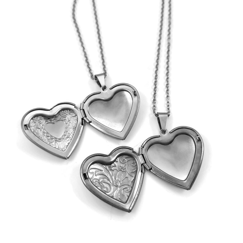 Heart Locket Necklace, Hypoallergenic Surgical Steel, Tarnish Free ...