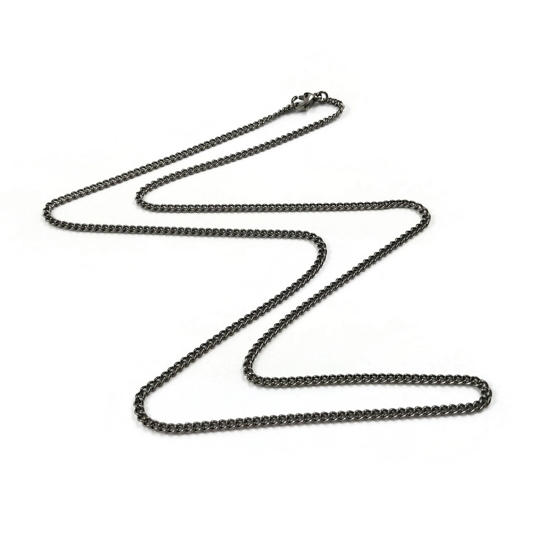 Pure Titanium Curb Chain Necklace, Waterproof Non Tarnish Necklace ...