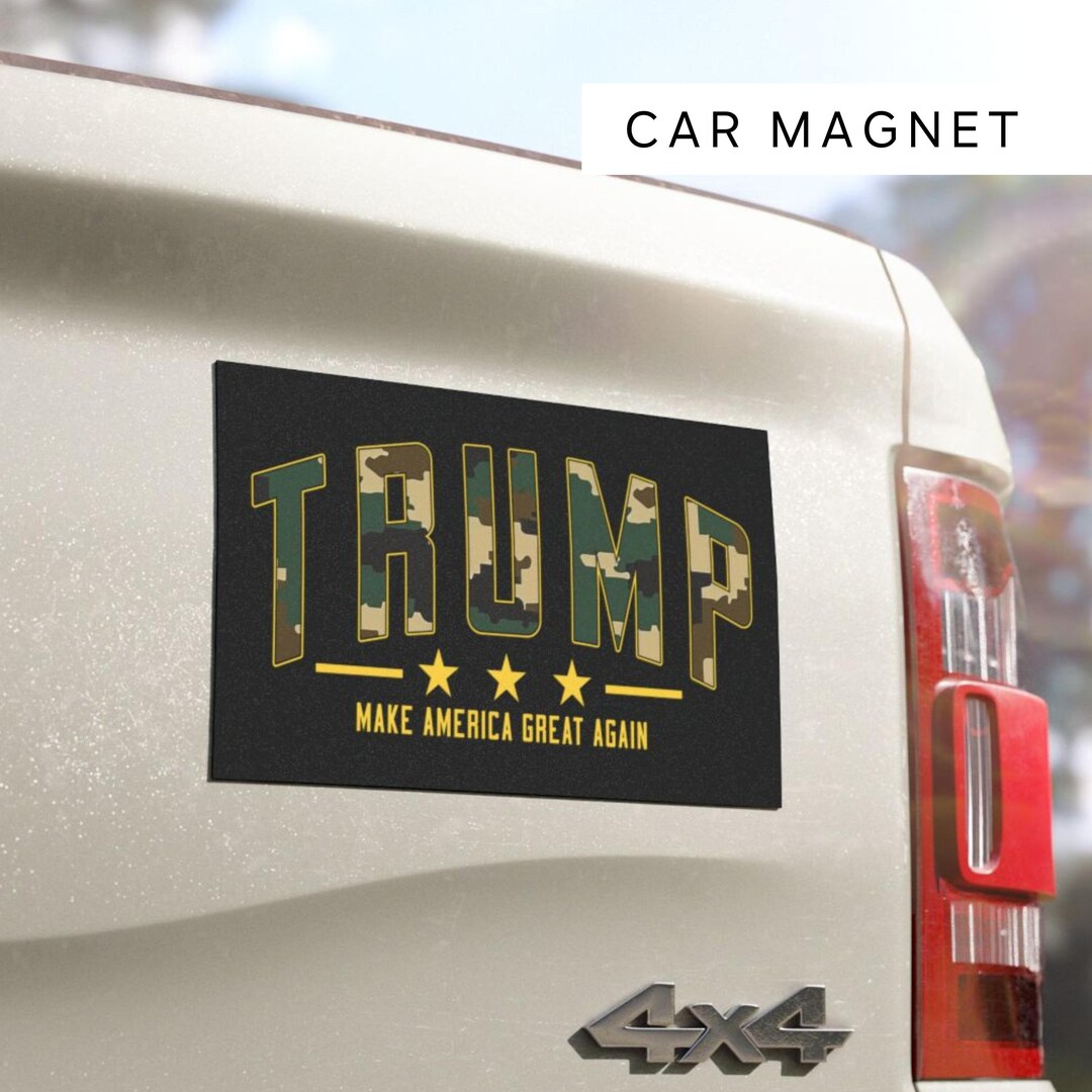 Camo Trump Car Magnet, MAGA Magnet, Trump Make America Great Again Car ...