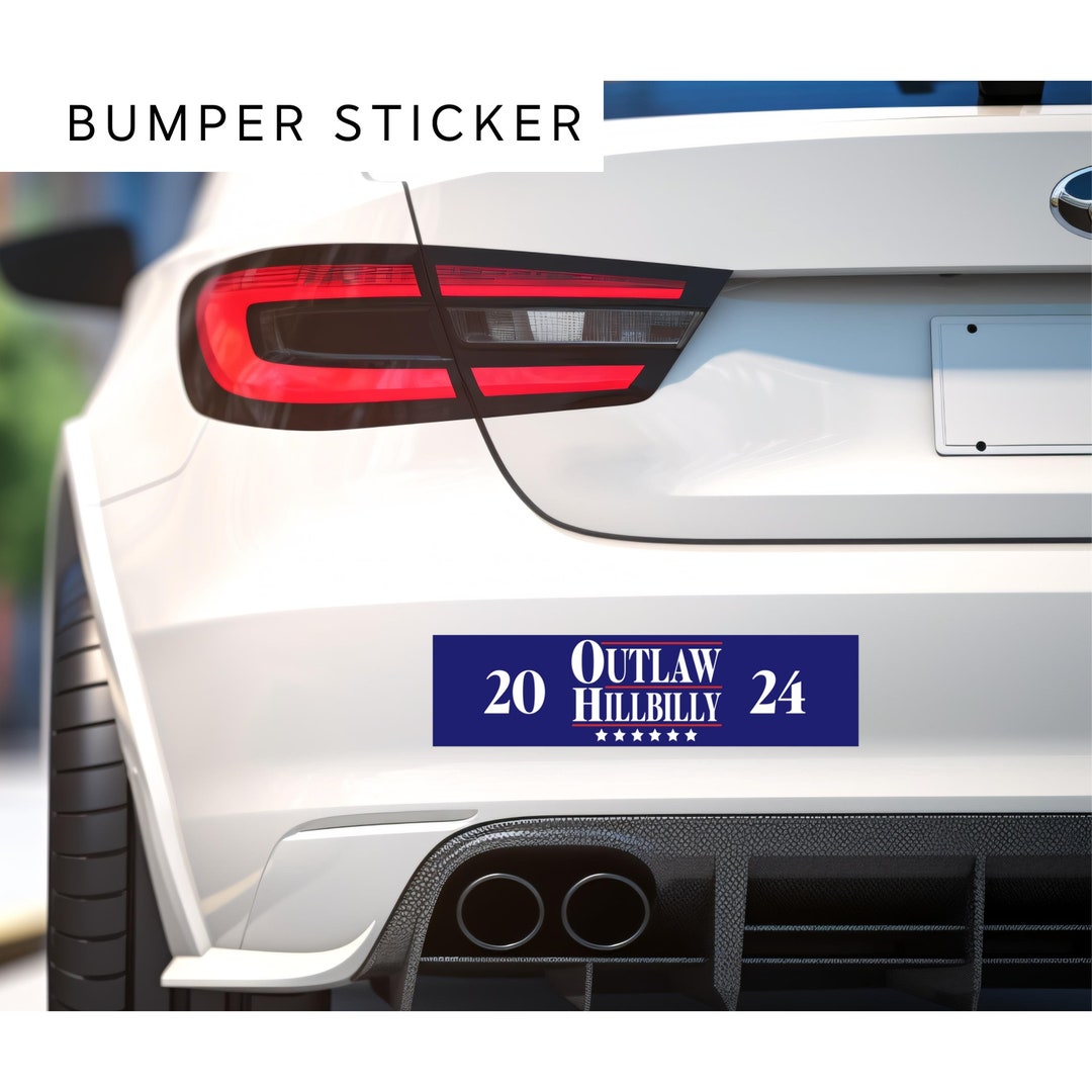 Outlaw Hillbilly Bumper Sticker, Funny Trump Vance 2024, Retro Campaign ...