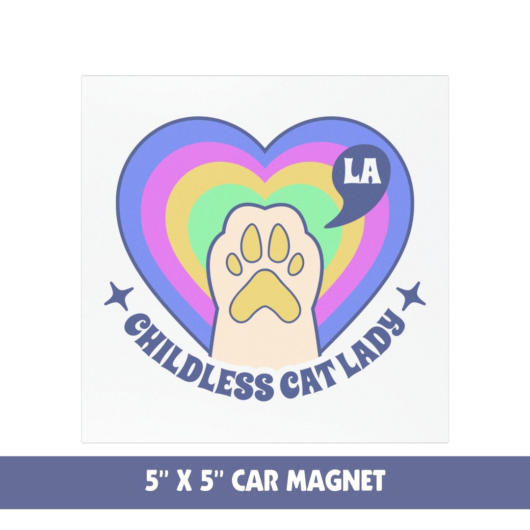 Funny Harris Car Magnet, Childless Cat Lady Car Decal, Kamala Harris ...