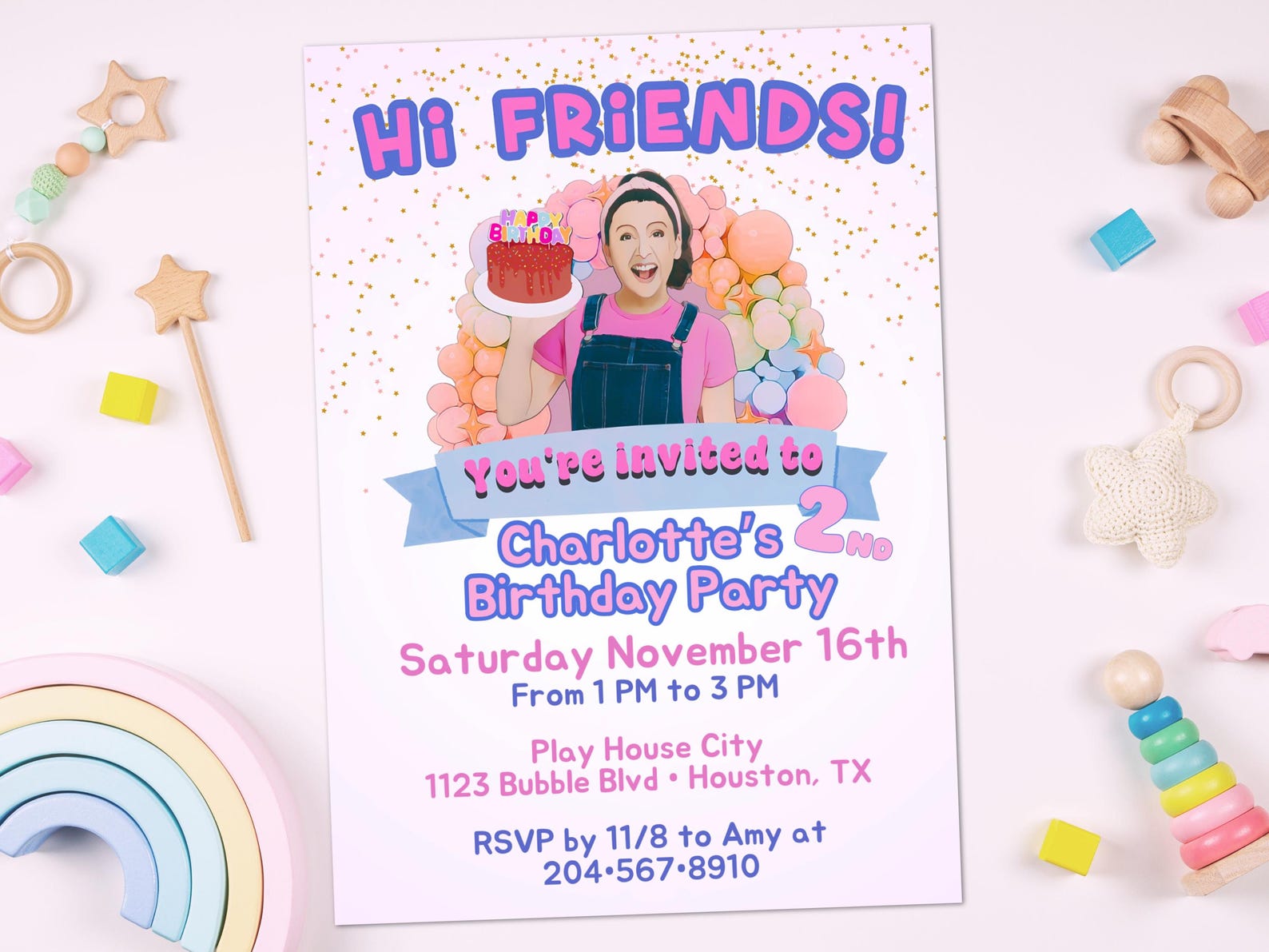 Ms. Rachel Inspired Birthday Invitation, Editable, Instant Download ...