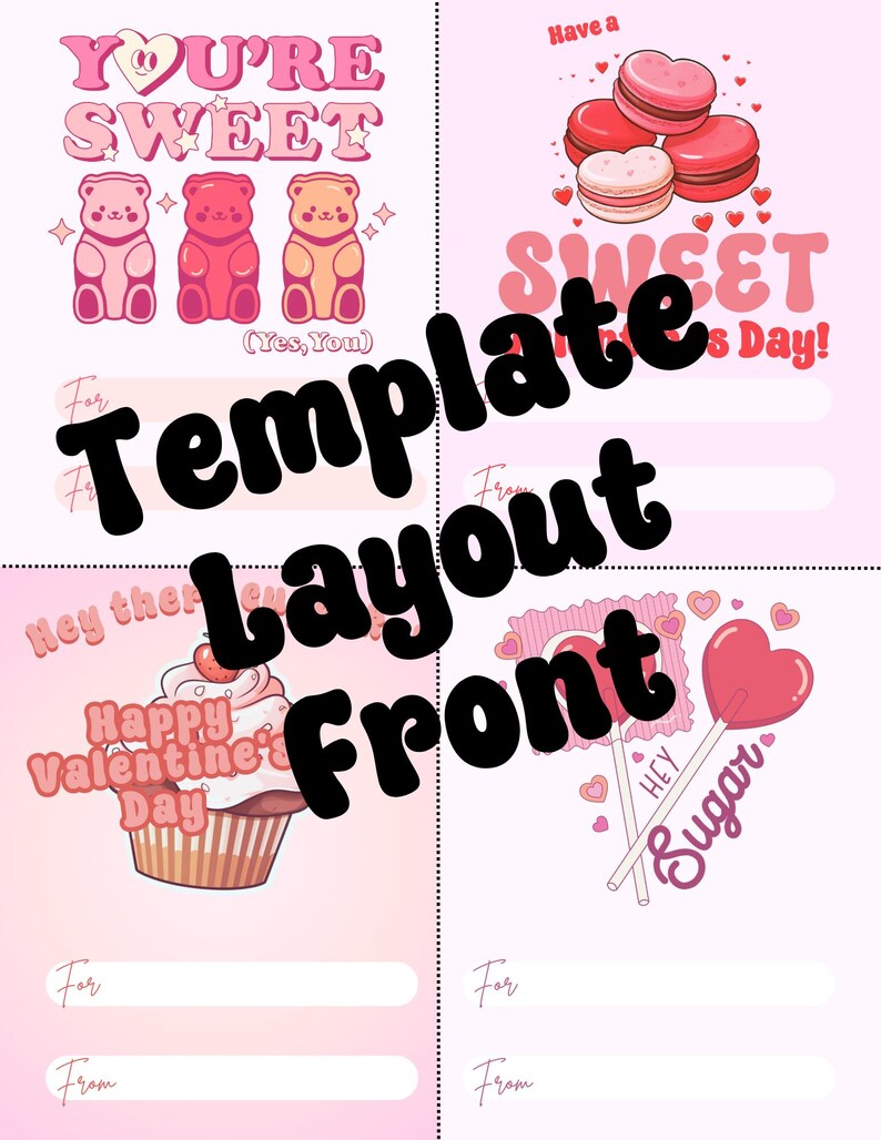 Cute Valentines, Editable Printable Valentines, Kids Valentines Day ...