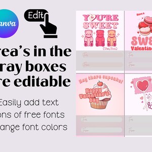 Cute Valentines, Editable Printable Valentines, Kids Valentines Day ...