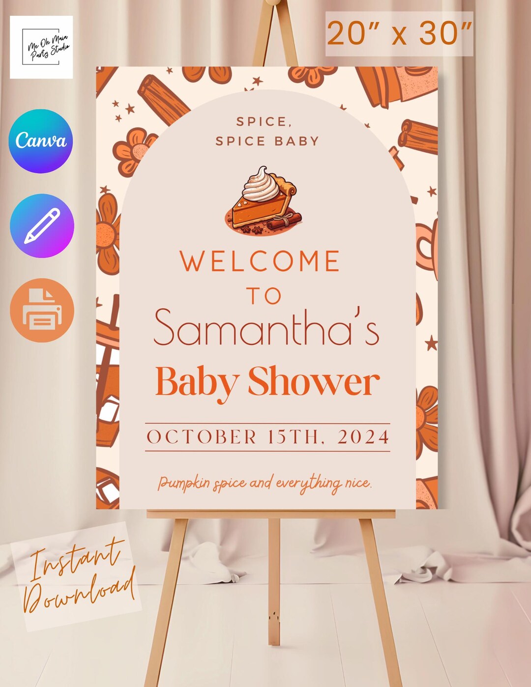 Spice, Spice, Baby Welcome Sign | Baby Shower Sign | Fall Baby Shower ...