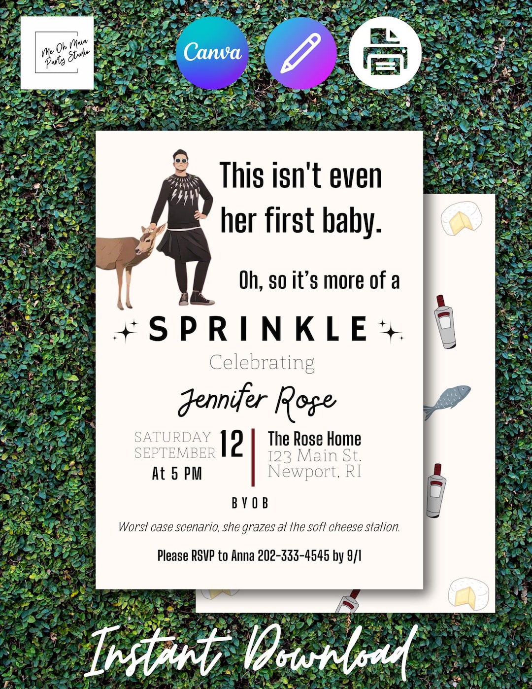 Schitt's Creek Inspired Baby Sprinkle Invitation, Editable Instant ...