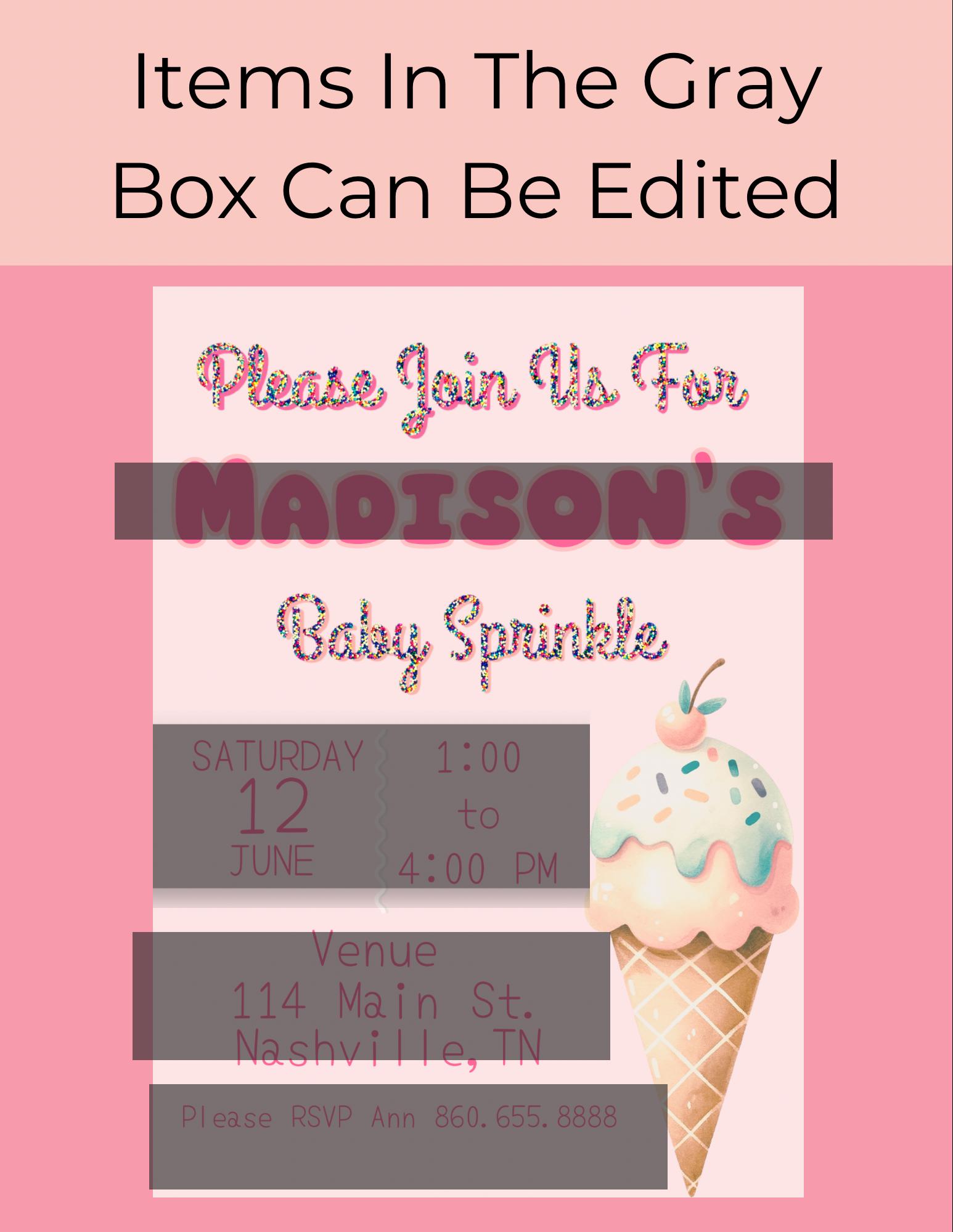 Baby Sprinkle Invitation Digital Download - Etsy