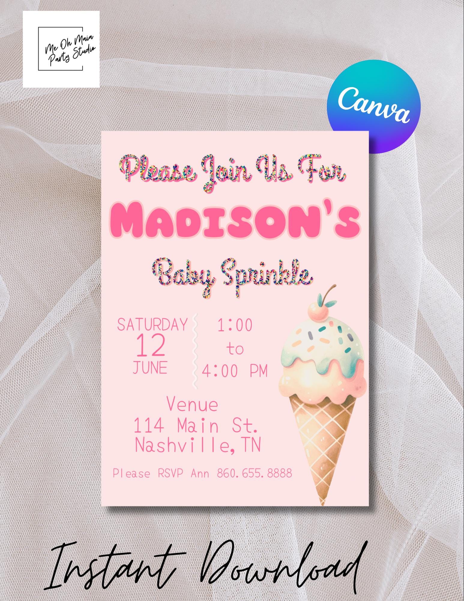 Baby Sprinkle Invitation Digital Download - Etsy