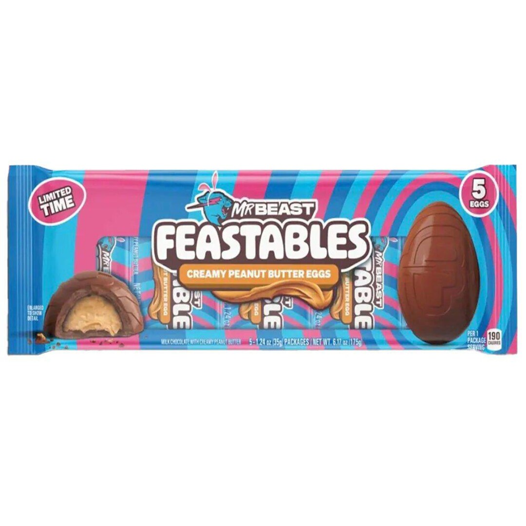 Mrbeast Feastables Creamy Peanut Butter Eggs 5 Pack Limited Edition ...