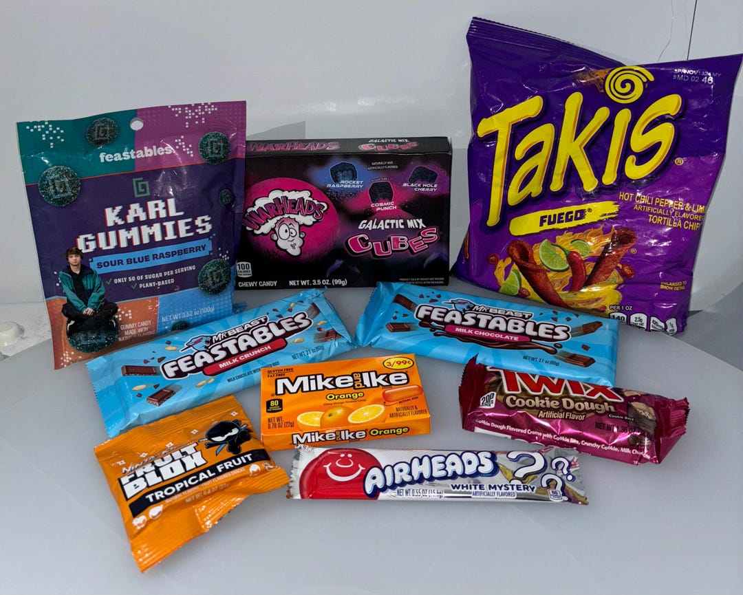 American Candy Bundle Includes Takis, Warheads Cubes, Karl Gummies ...