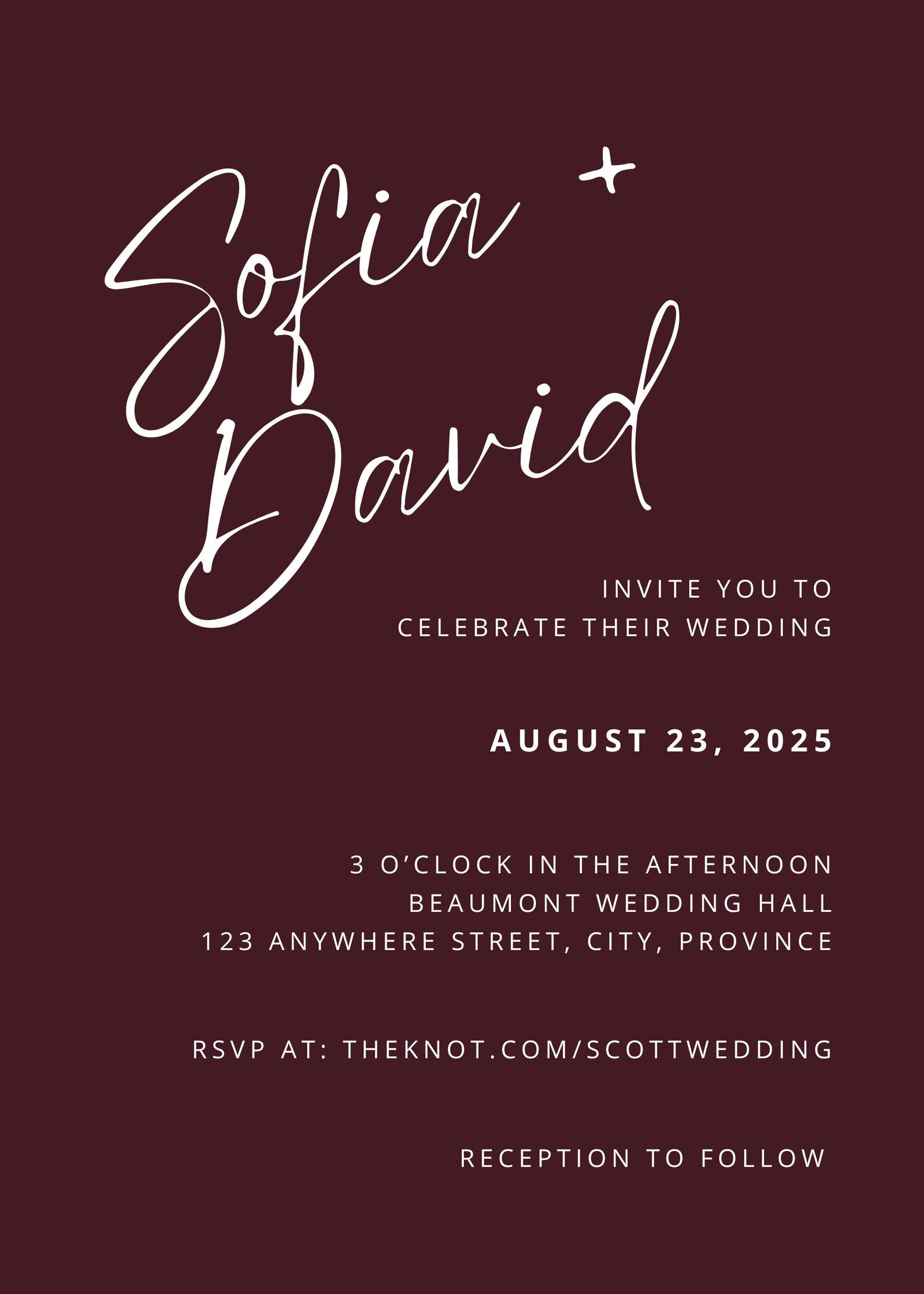 Bespoke Script Wedding Invite, Custom Wedding Invitation, Elegant ...