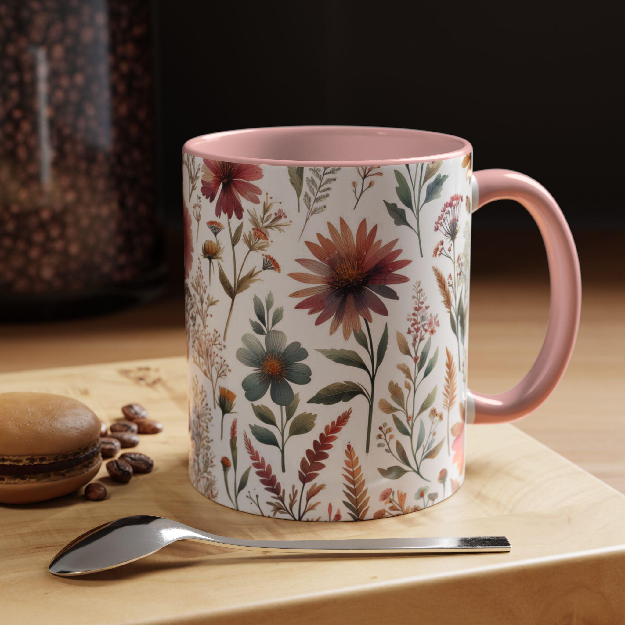 Vintage Botanical Tea Cup, Boho Floral Coffee Mug, Wildflower Garden ...