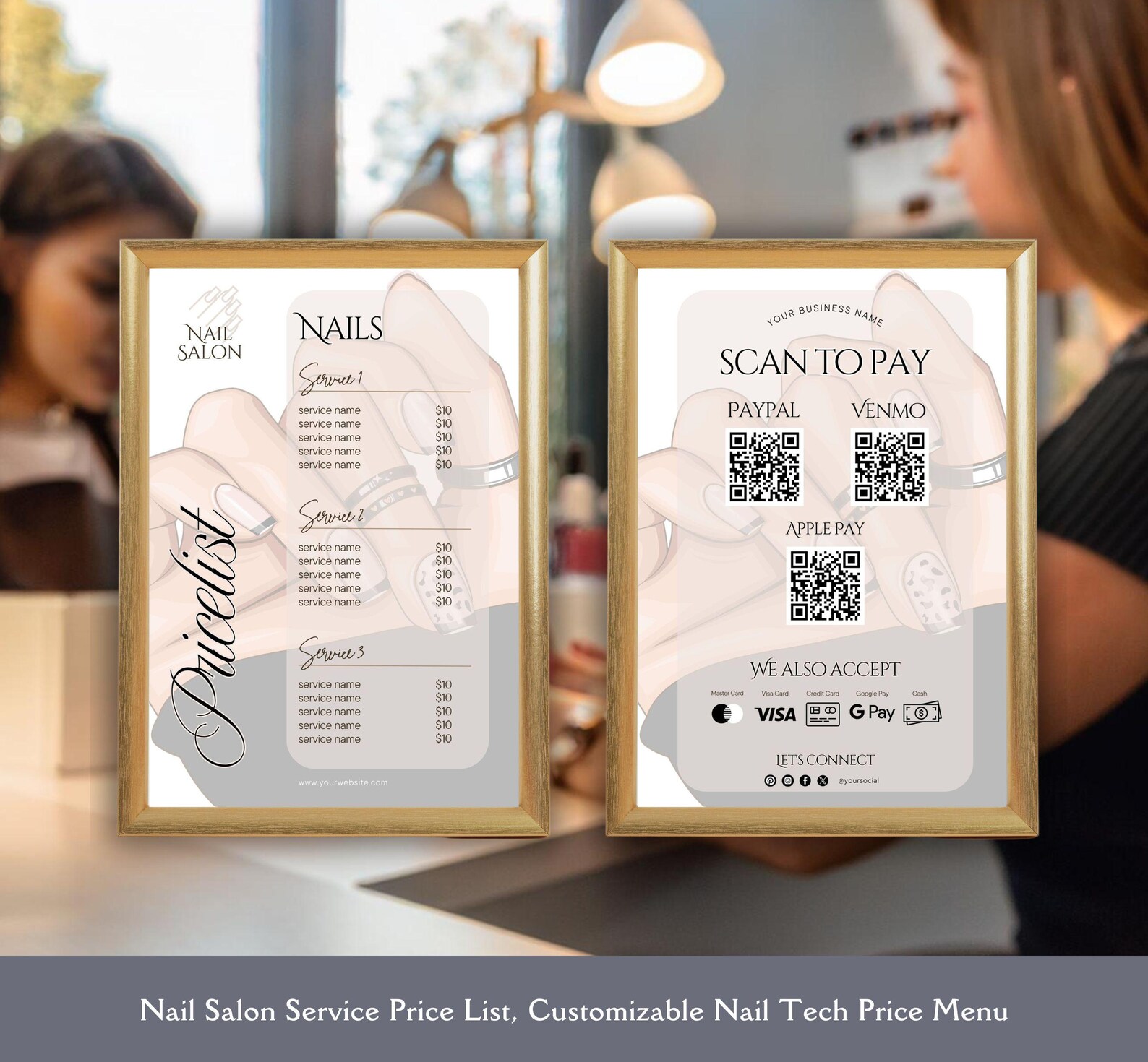 Nail Tech Price List Template, Customizable Salon Price Sheet, Instant ...