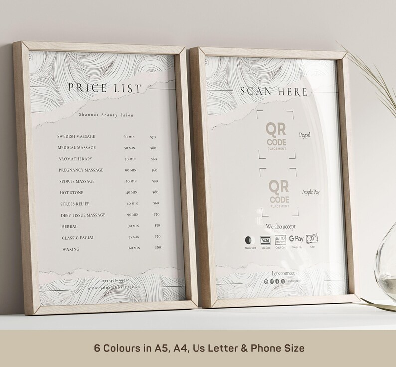 Salon Price List Template: Beauty, Hair, Nail, Massage, Makeup Price ...