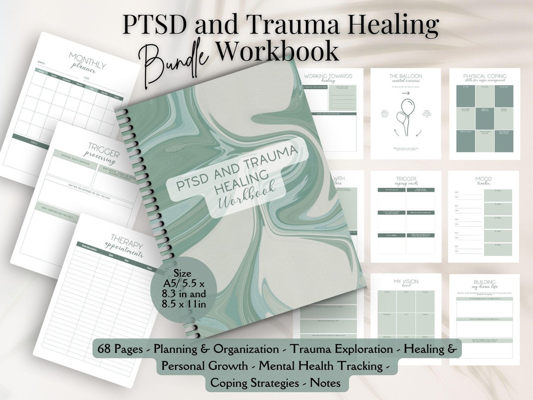 PTSD and Trauma Healing Printable Workbook | Mental Health Planner ...