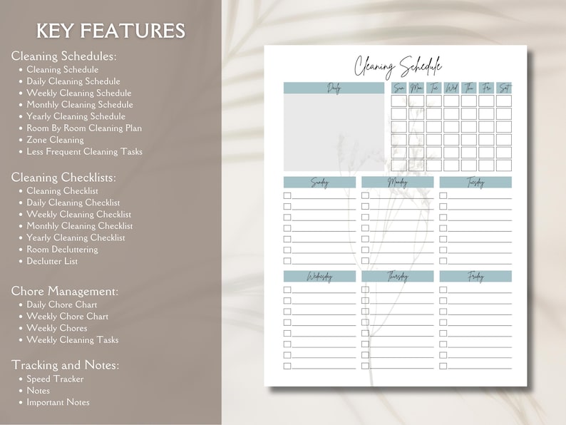 Comprehensive Room by Room Cleaning Plan PDF | Weekly, Monthly, and ...