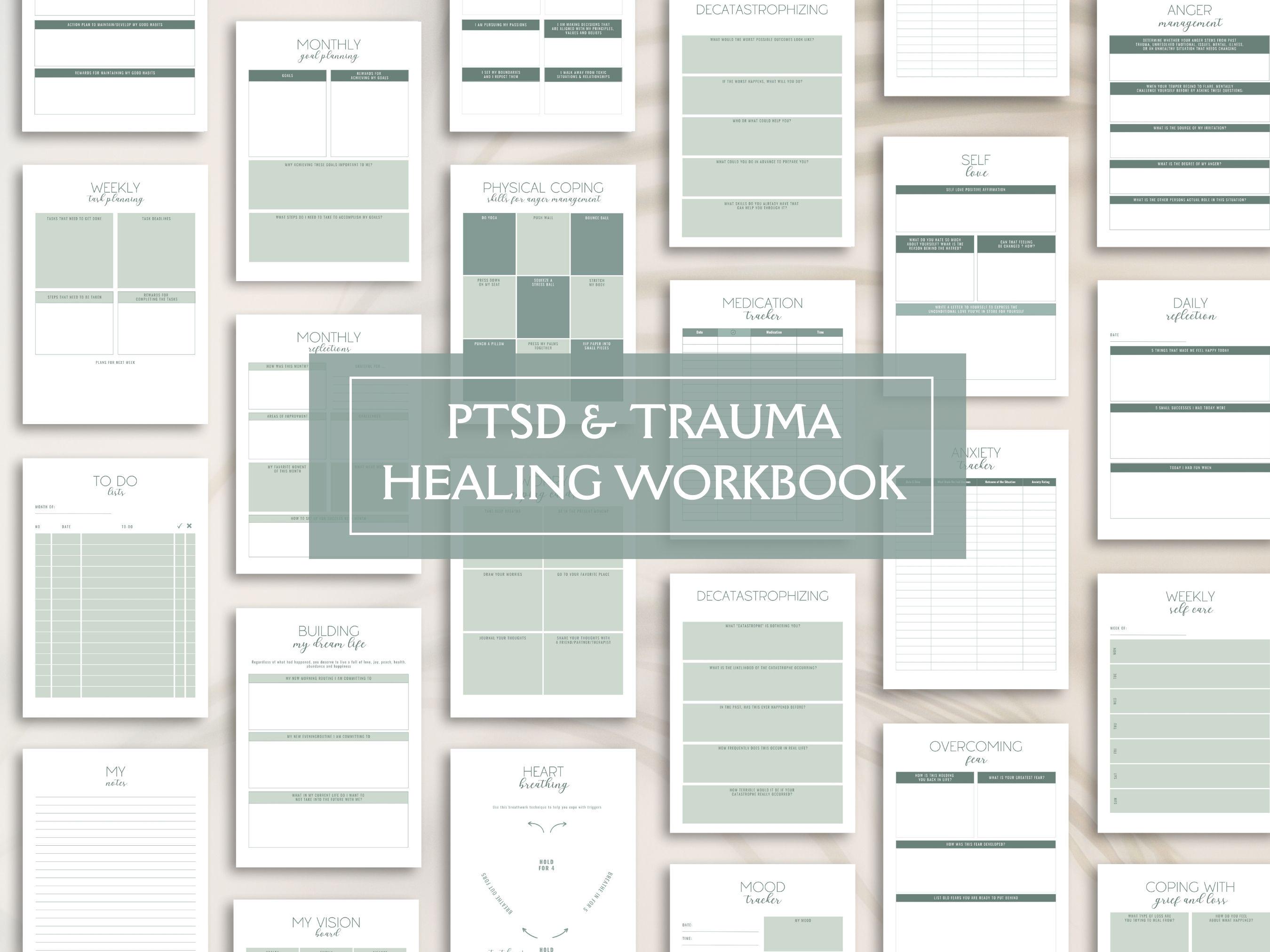 PTSD and Trauma Healing Printable Workbook | Mental Health Planner ...